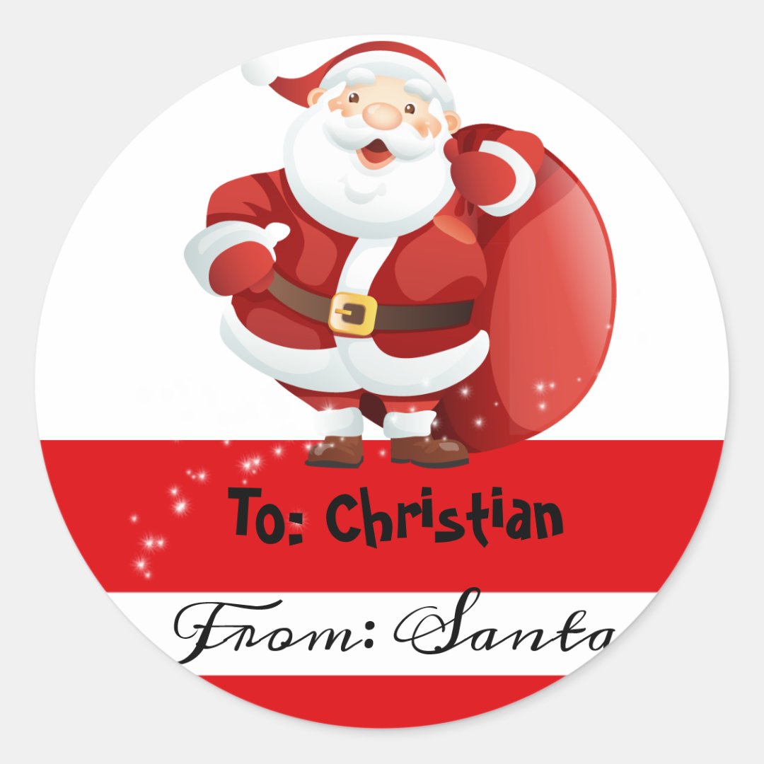 Christmas From Santa To stickers | Zazzle