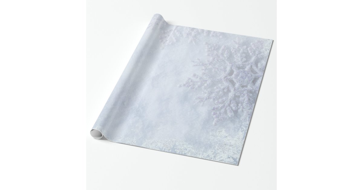 Christmas frozen snowflakes wrapping paper | Zazzle