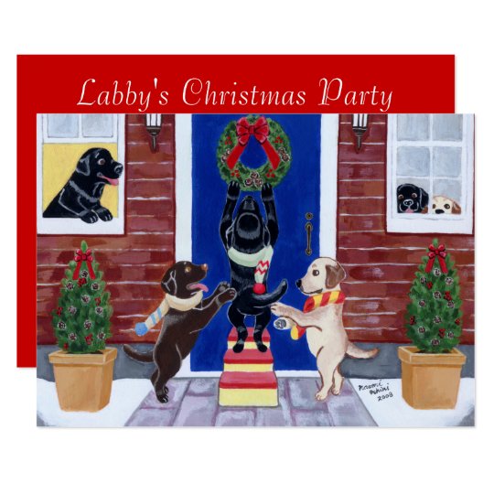 Christmas Fun Labradors Party Invitations | Zazzle.com