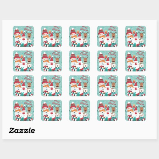Christmas Fun Square Sticker | Zazzle