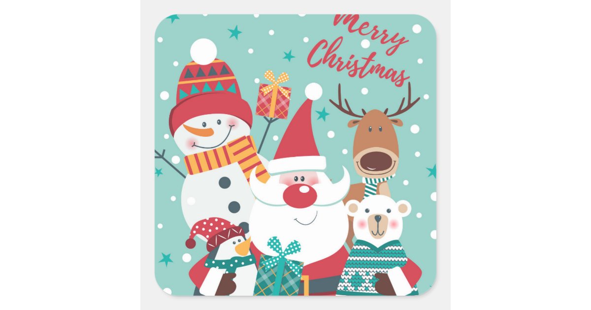 Christmas Fun Square Sticker | Zazzle