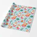 Christmas Fun Summer Tropical Beach Swimming Santa Wrapping Paper | Zazzle