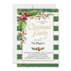 Christmas Function Invitation - Green Stripes | Zazzle