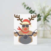 Christmas Funny Rudolf Biker Motorcycle Holiday Postcard | Zazzle