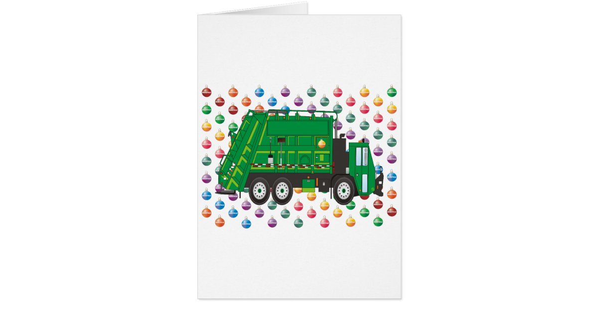 Christmas Garbage Truck December Card | Zazzle