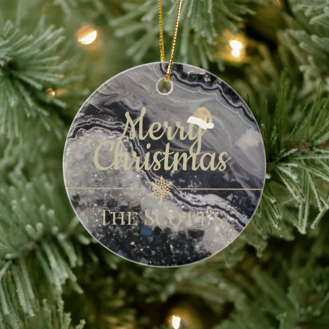 christmas geode ceramic ornament | Zazzle