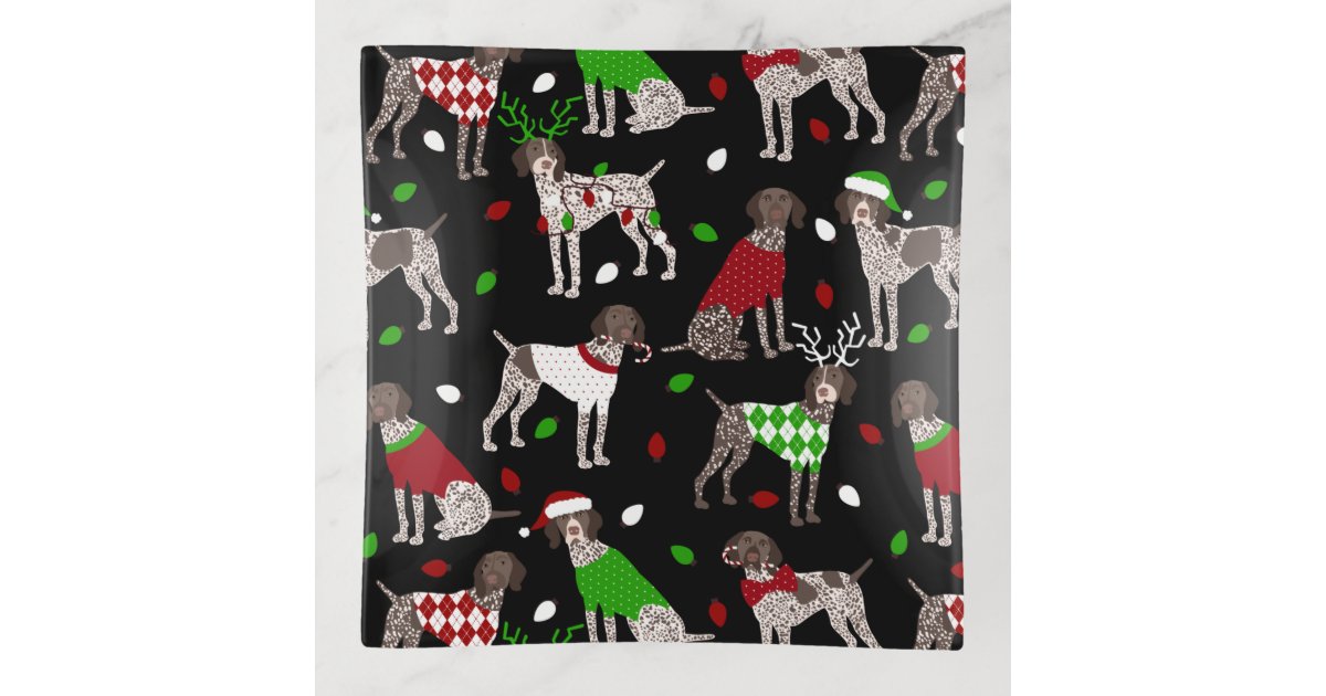 Christmas German Shorthaired Pointer Trinket Tray | Zazzle