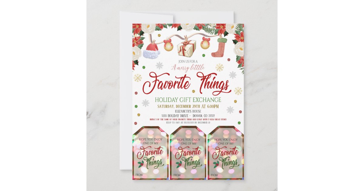 Christmas Gift Exchange Invitation | Zazzle