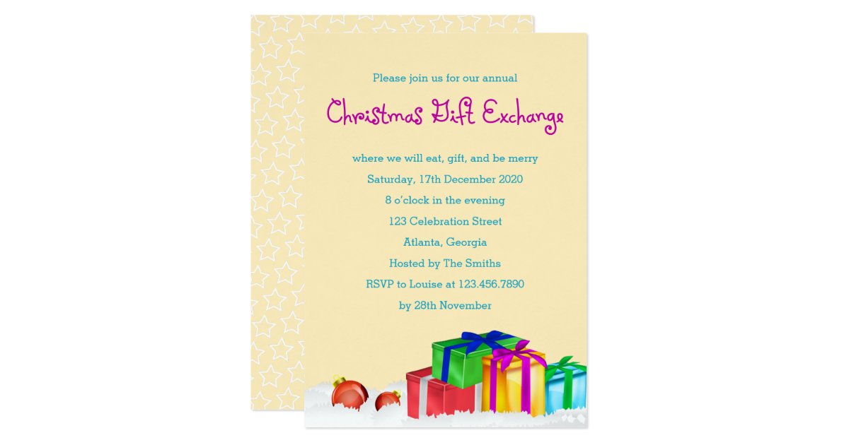 Christmas Gift Exchange Party Invitation | Zazzle.com