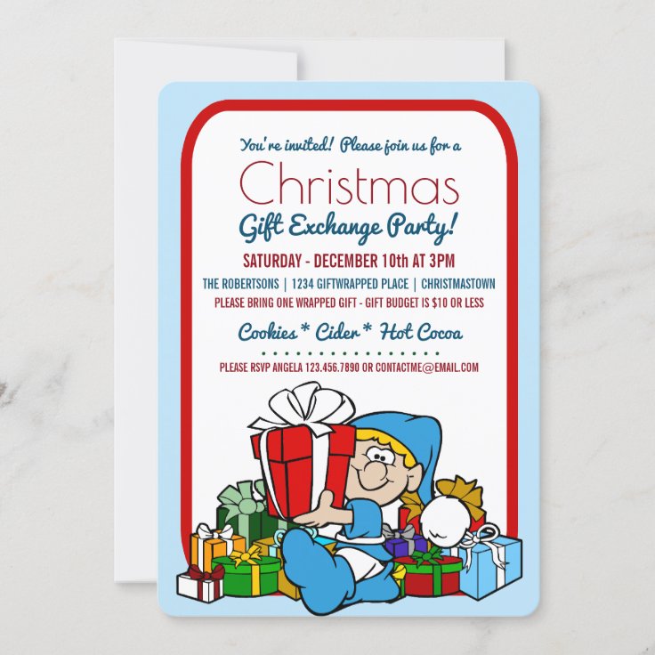 Christmas Gift Exchange Party Invitation | Zazzle