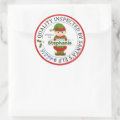 Christmas Gift Inspected by Santa's Elf Classic Round Sticker | Zazzle