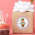 Christmas Gift Inspected by Santa's Elf Classic Round Sticker | Zazzle