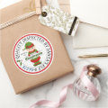 Christmas Gift Inspected by Santa's Elf Classic Round Sticker | Zazzle