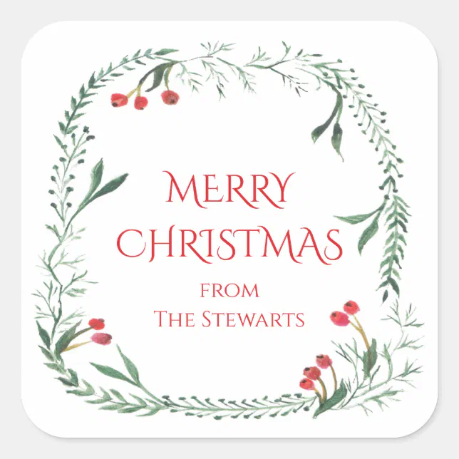 Christmas Gift Labels, Gift Tags, Holiday Treat Square Sticker | Zazzle