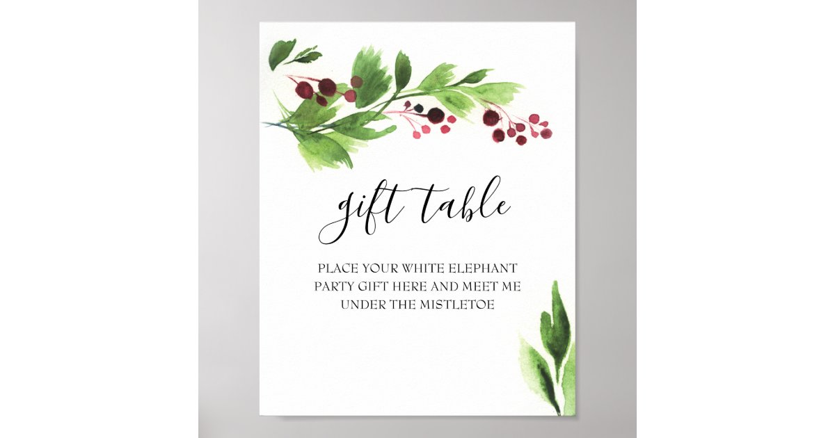Christmas Gift Table Sign | Zazzle
