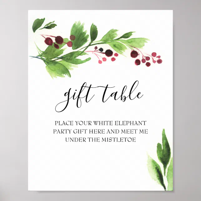 Christmas Gift Table Sign | Zazzle