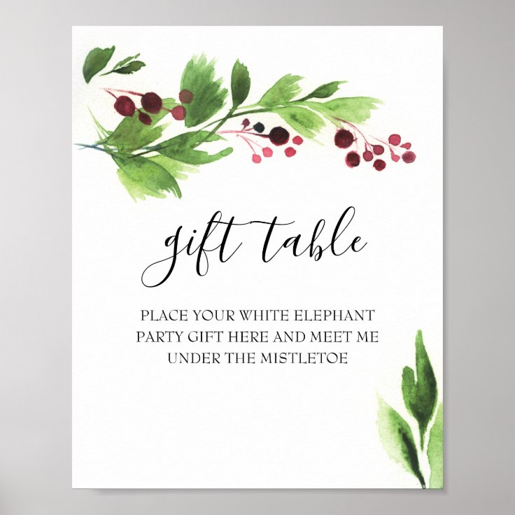Christmas Gift Table Sign | Zazzle