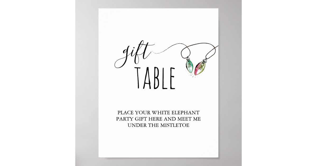 Christmas Gift Table Sign | Zazzle