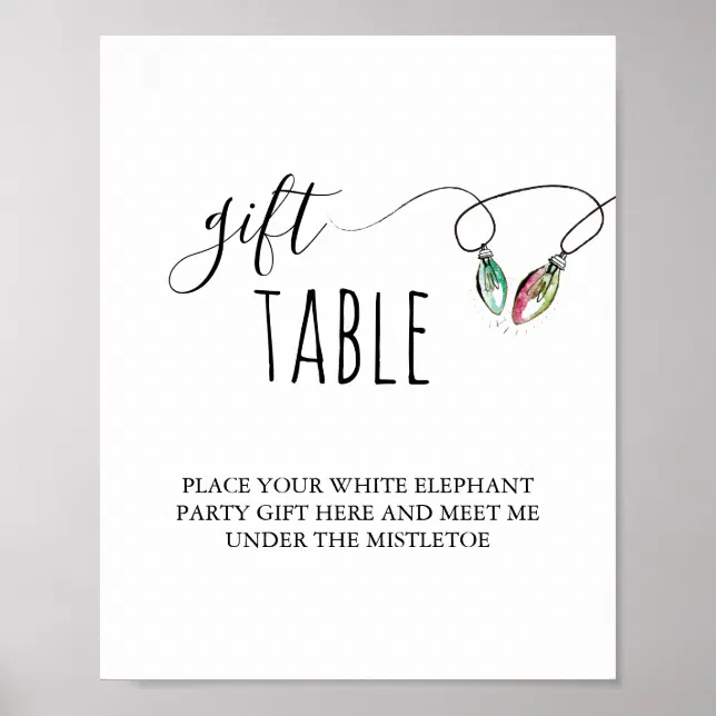Christmas Gift Table Sign | Zazzle