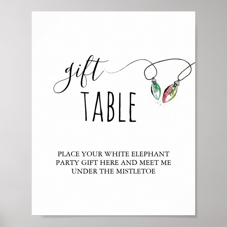 Christmas Gift Table Sign | Zazzle