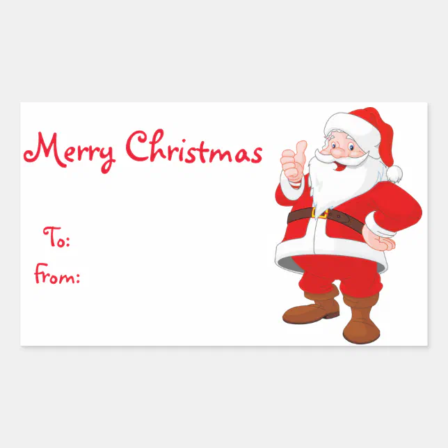 Christmas Gift Tags/Rectangle Stickers/Santa Rectangular Sticker | Zazzle