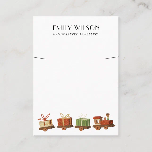 CHRISTMAS GIFT TOY TRAIN NECKLACE BRACELET DISPLAY BUSINESS CARD | Zazzle