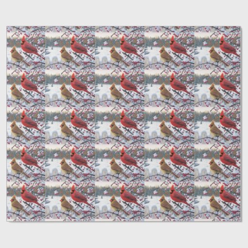 Christmas Gift Wrap/Cardinals Wrapping Paper | Zazzle