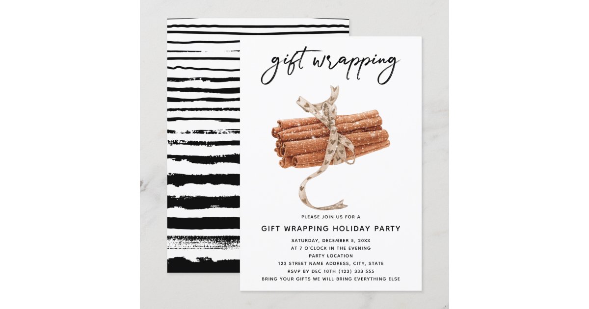Christmas Gift Wrapping Party Invitation | Zazzle