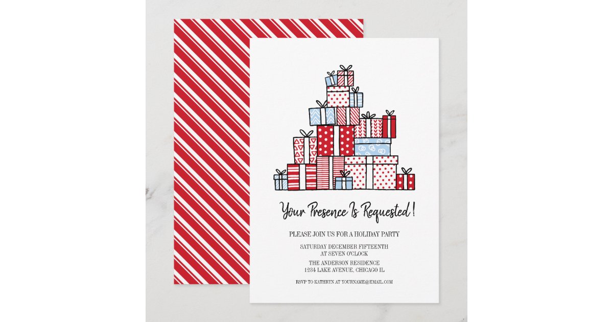 Christmas Gifts Holiday Party Invitation Card | Zazzle