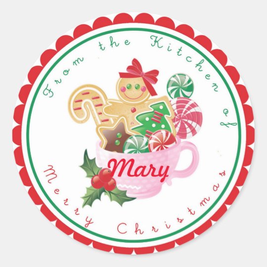 Christmas Gingerbread Baking Stickers Labels | Zazzle.com