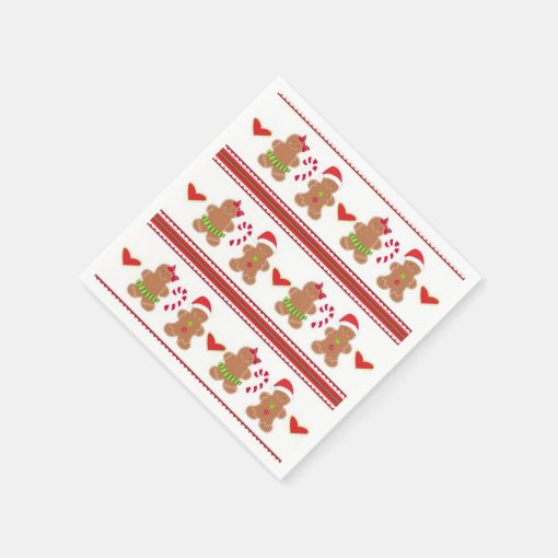 Christmas gingerbread cookie party paper napkins | Zazzle