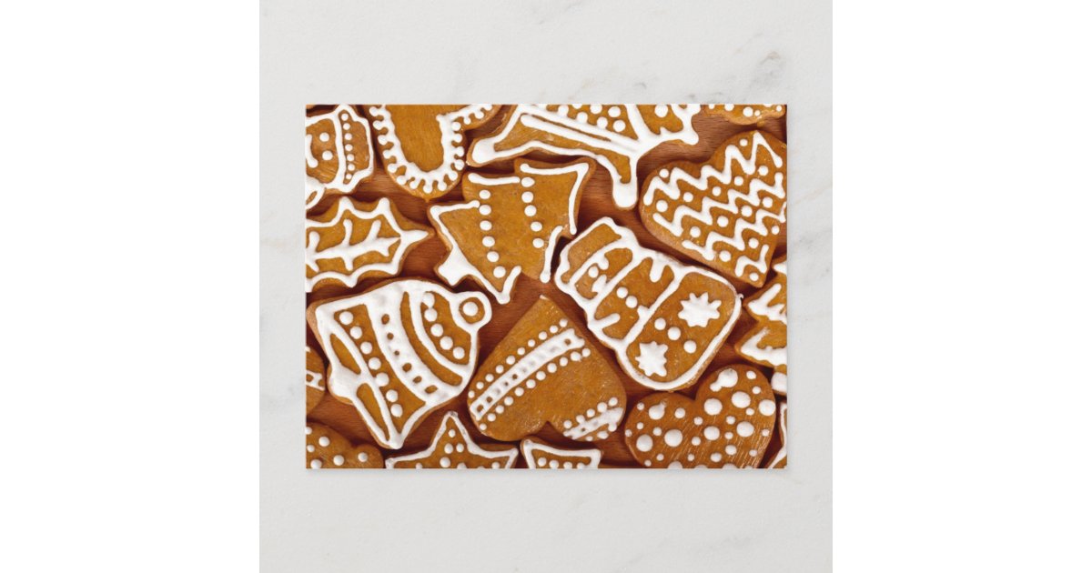 Christmas Gingerbread Cookies Holiday Postcard | Zazzle