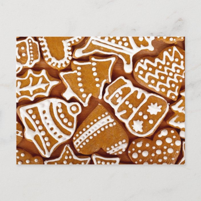 Christmas Gingerbread Cookies Holiday Postcard | Zazzle.com