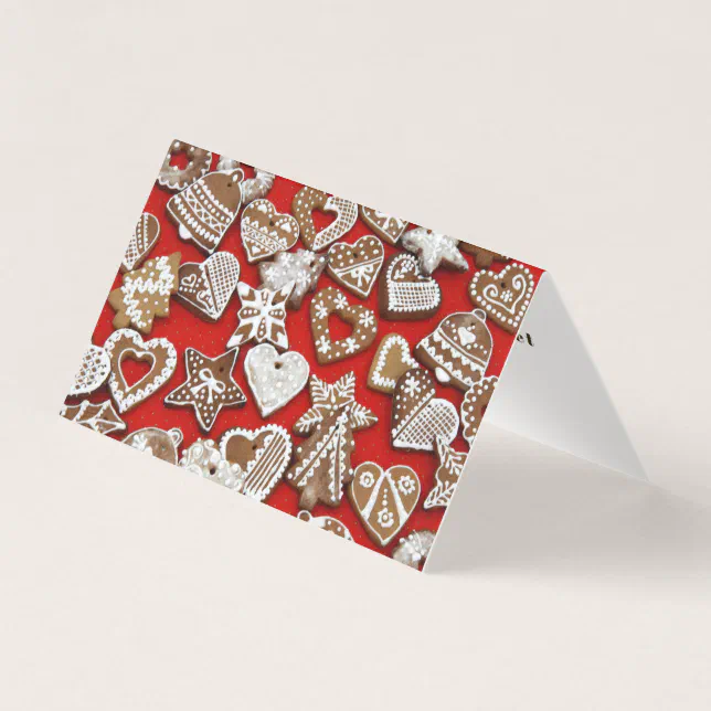 Christmas Gingerbread Cookies Tent Fold Cards | Zazzle