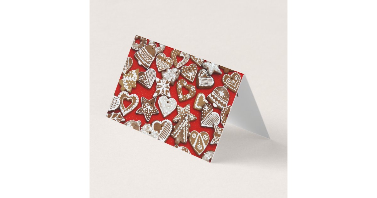Christmas Gingerbread Cookies Tent Fold Cards | Zazzle