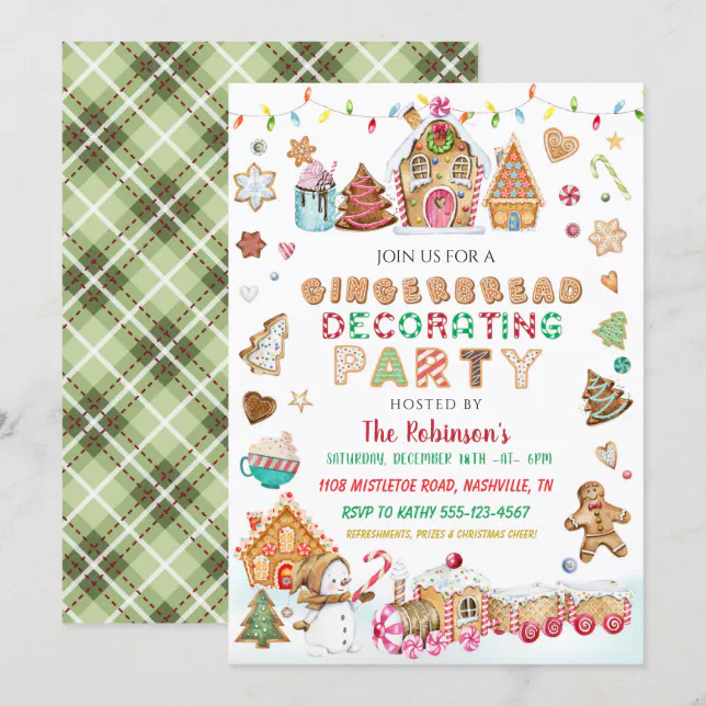 Christmas Gingerbread Decorating Party Invitation | Zazzle
