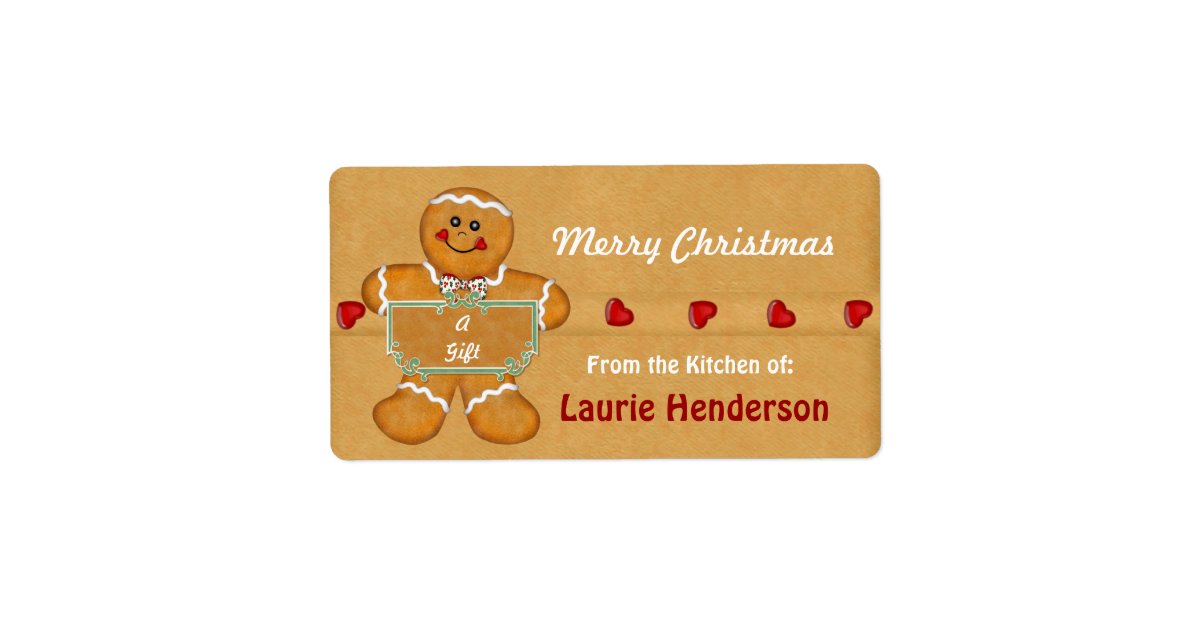 Christmas Gingerbread from the Kitchen of Labels | Zazzle