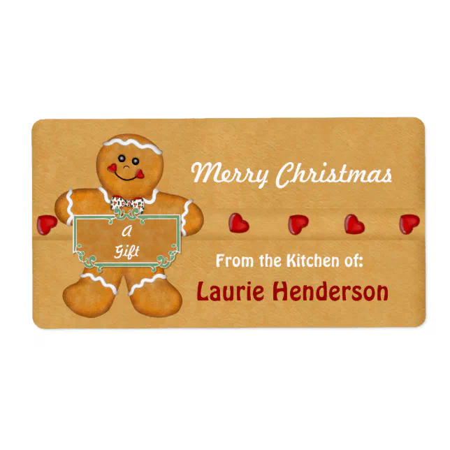 Christmas Gingerbread from the Kitchen of Labels | Zazzle