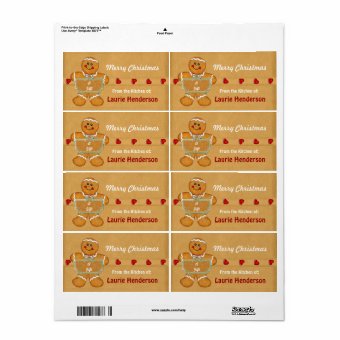 Christmas Gingerbread from the Kitchen of Labels | Zazzle