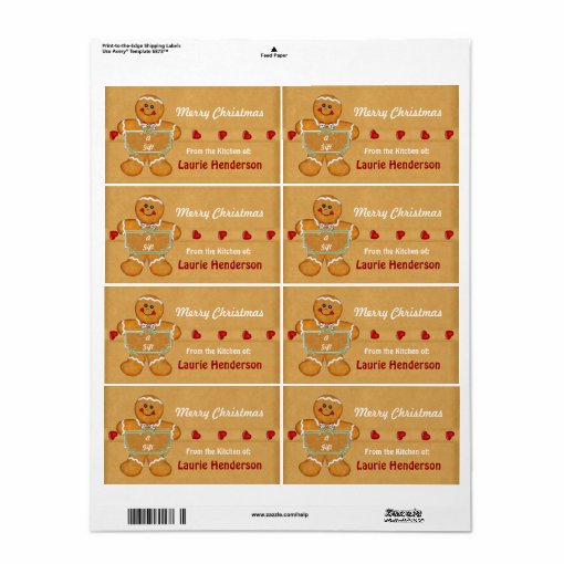 Christmas Gingerbread from the Kitchen of Labels | Zazzle