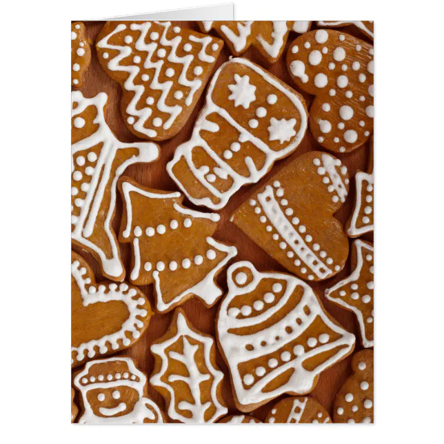 Christmas Gingerbread Holiday Cookies Card | Zazzle
