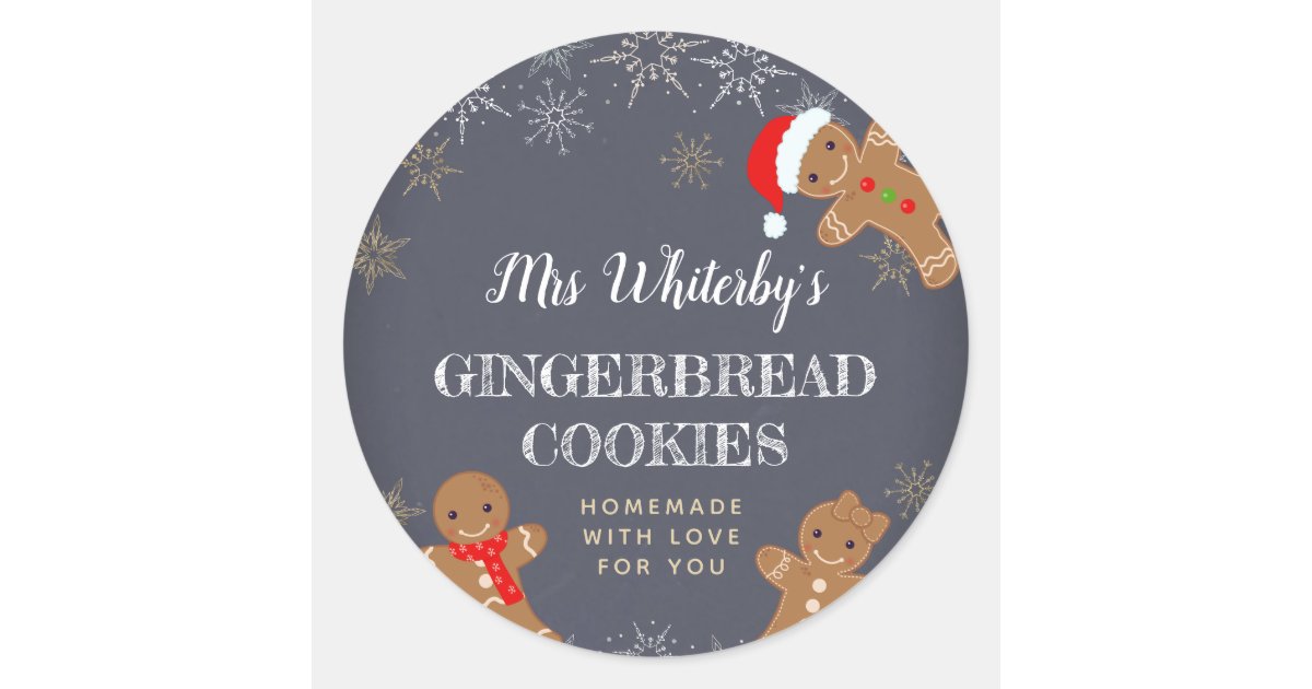 Christmas Gingerbread Homemade Cookie Stickers | Zazzle