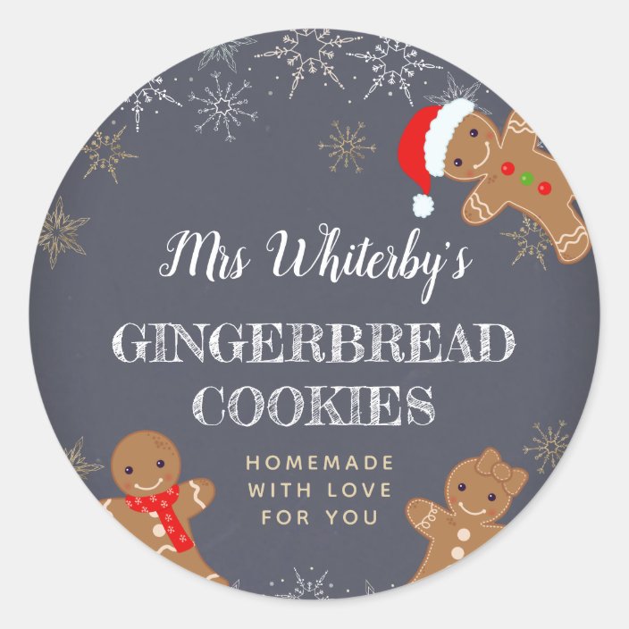Christmas Gingerbread Homemade Cookie Stickers | Zazzle.com