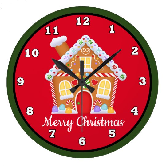 Christmas Gingerbread house decor clock | Zazzle.com