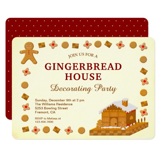 Christmas Gingerbread House Decorating Party Invitation | Zazzle.com