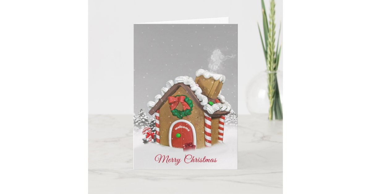 Christmas Gingerbread House Holiday Card | Zazzle
