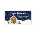Christmas Gingerbread House Navy and Red Label | Zazzle