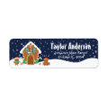 Christmas Gingerbread House Navy and Red Label | Zazzle