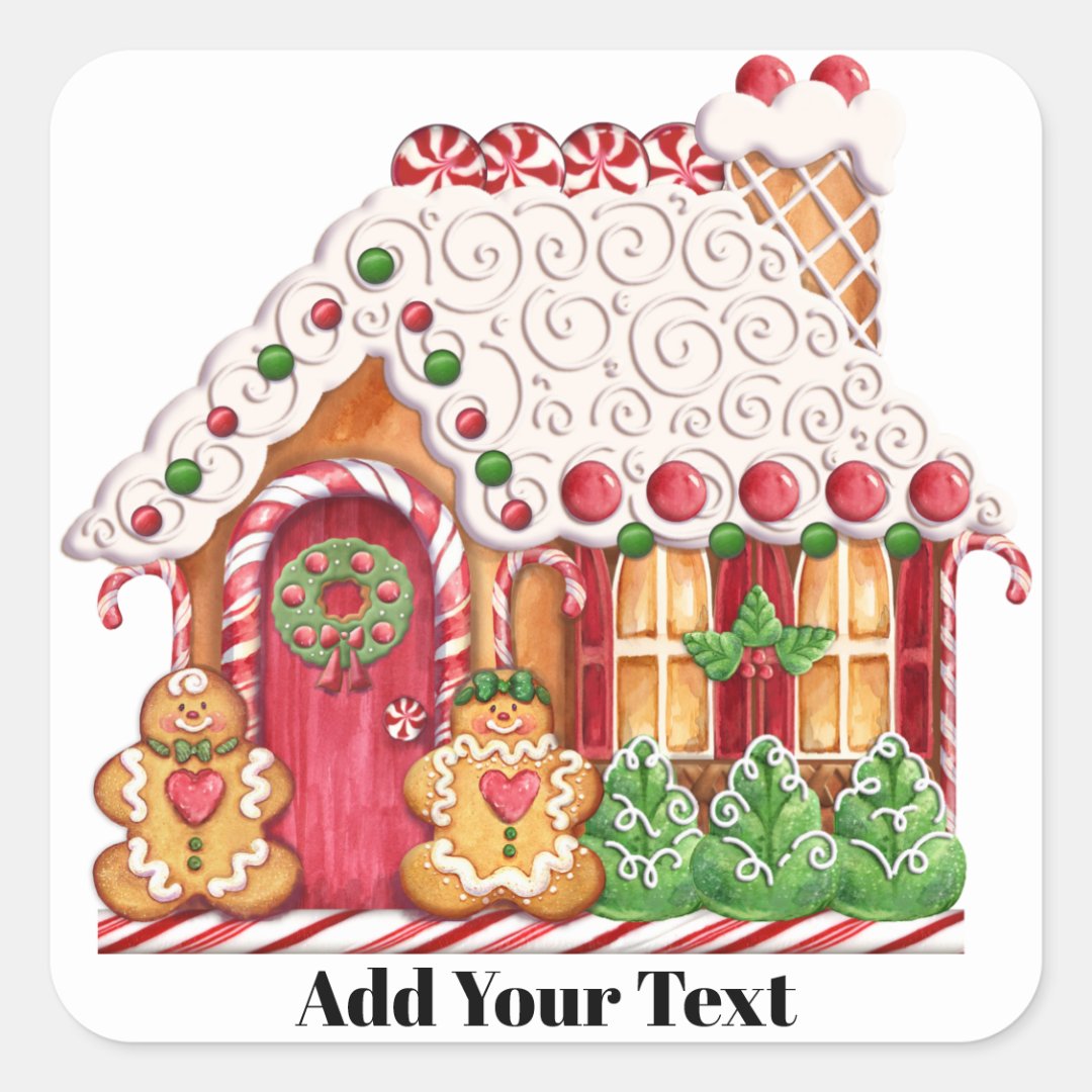 Christmas Gingerbread House Sticker | Zazzle