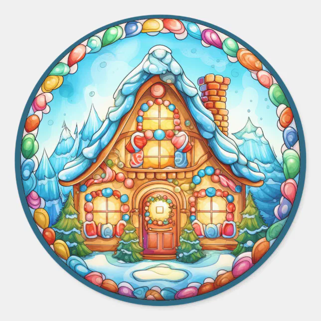 Christmas Gingerbread House Sticker | Zazzle